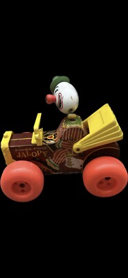 Vintage 1965 Fisher Price Jolly Jalopy Circus Clown Pull Toy #724 ...