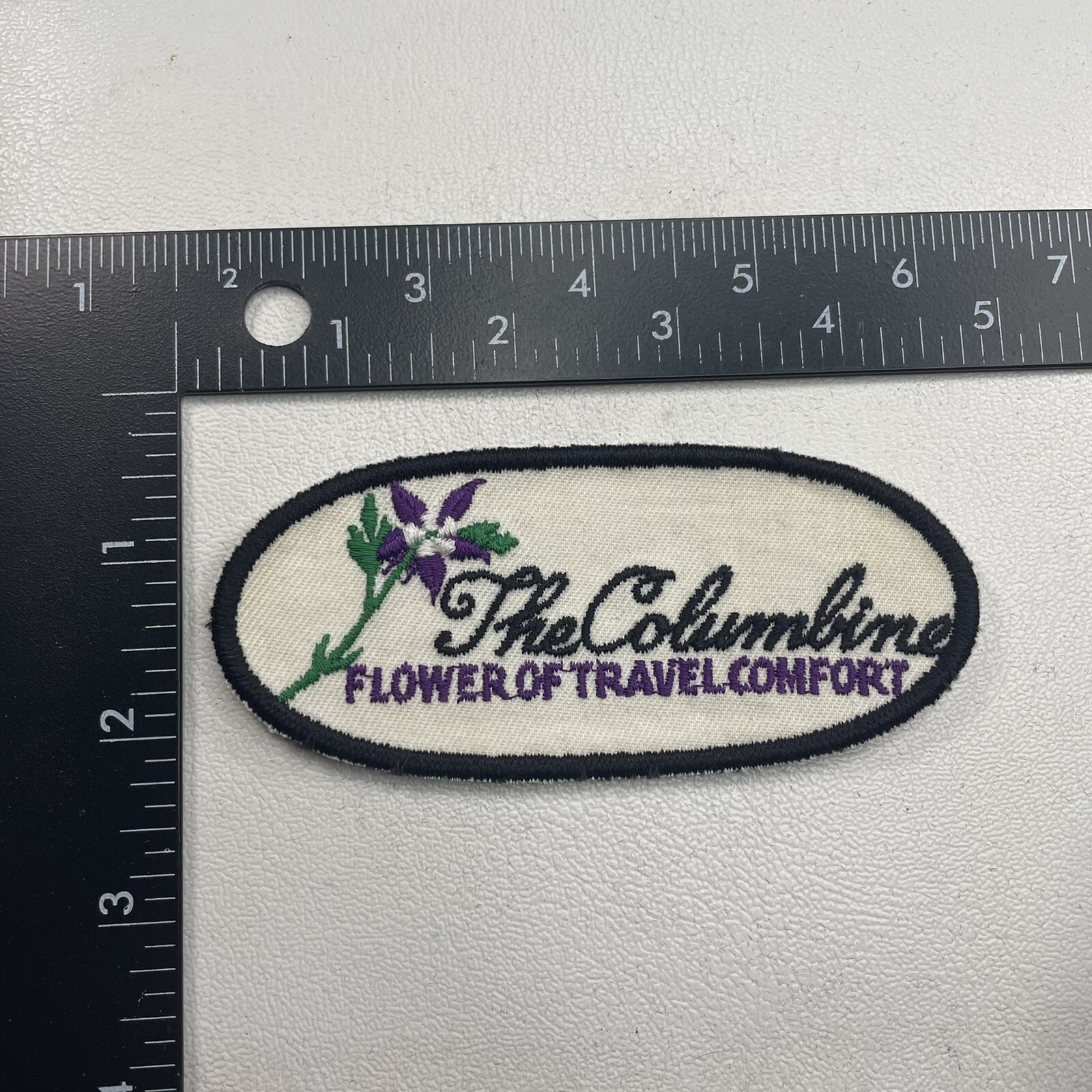 Vtg THE COLUMBINE FLOWER OF TRAVEL COMFORT Passenger Train Patch ...