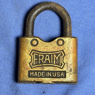 ANTIQUE FRAIM BRASS PADLOCK NO KEY | eBay