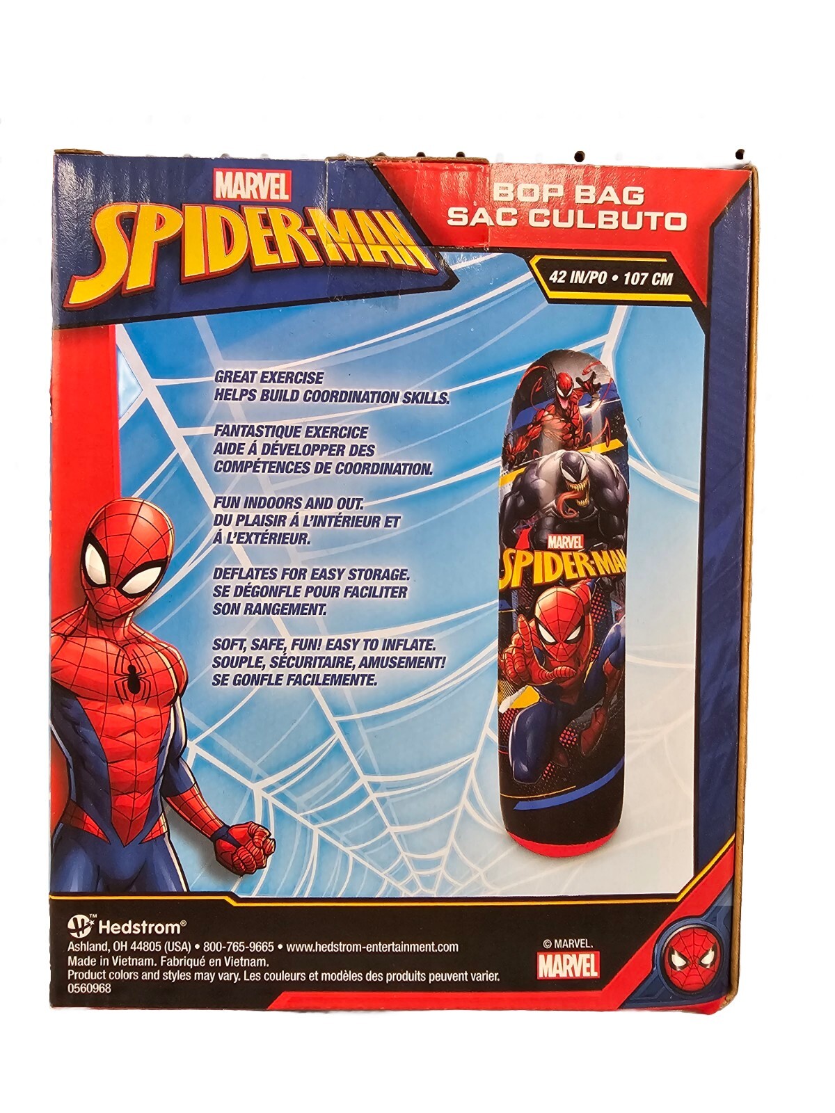 Spiderman Spider-Man Inflatable Bop Bag Boxing Kids Punching Bag 42 ...