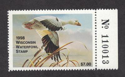 WI21 - Wisconsin State Duck Stamp. Plate Numbered Single. MNH. OG. | eBay