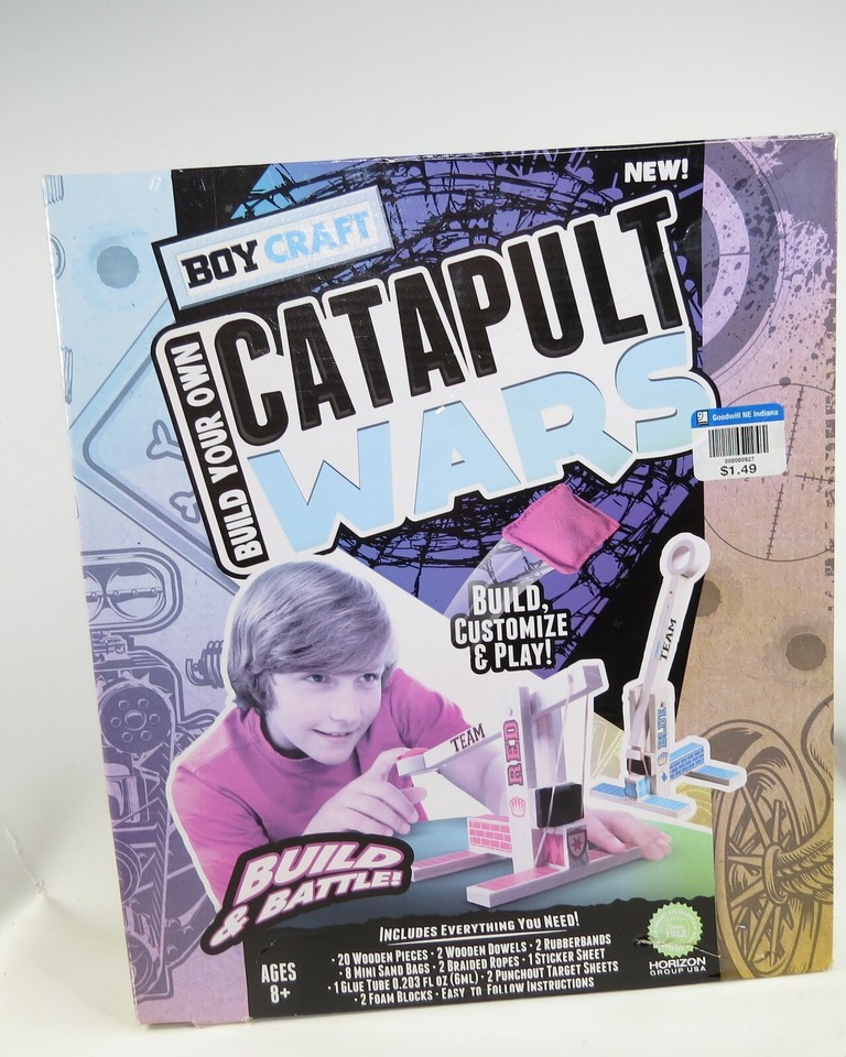 Boy Craft Catapult Wars Build and Battle Kit w/ 2 Catapults Wood ...