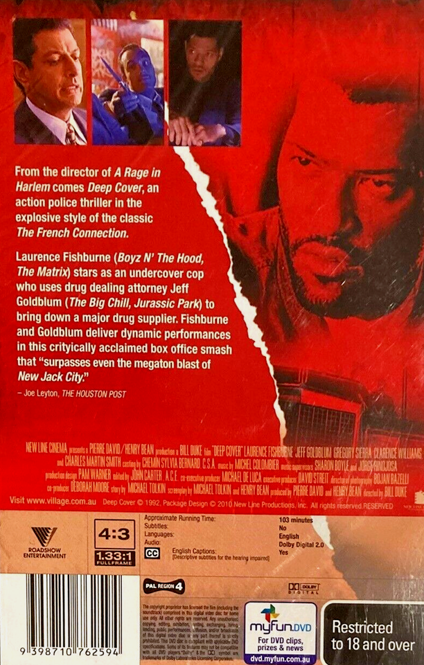 Deep Cover (DVD, 2010) Laurence Fishburne Jeff Goldblum 1992 Crime ...