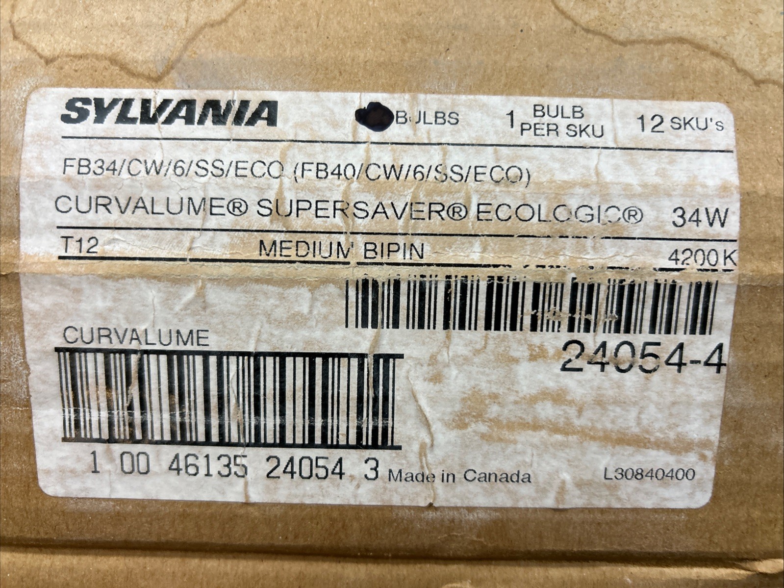 Lot of 11 -SYLVANIA 24054-4 FB40/CW/6/SS/ECO Bulbs 34W (6282) | eBay