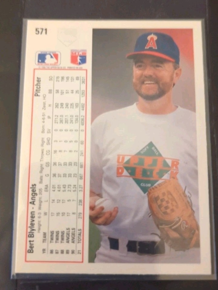 Bert Blyleven "Los Angeles Angels". 1991 Upper Deck Baseball Card #571 ...