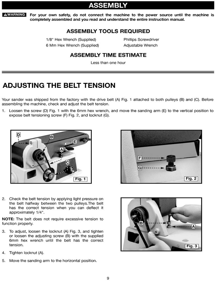 Delta 4" Belt 6" Disc Sander Model SA446 Instruction & Parts List ...