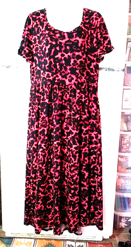 NEW LULAROE RILEY ABSTRACT ANIMAL PRINT HI LO MIDI DRESS PLUS SIZE 2XL ...