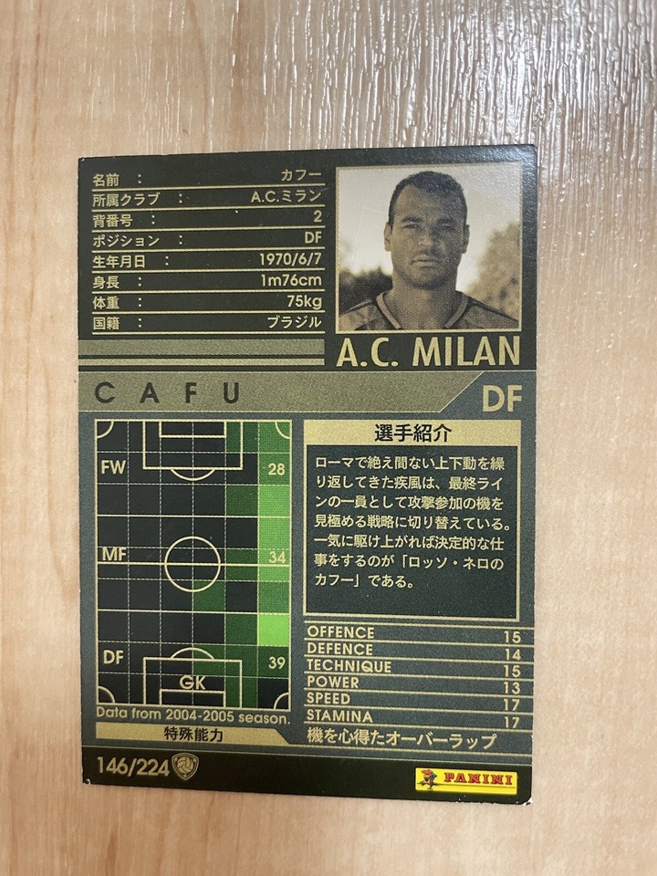 CAFU 2004-2005 04-05 Panini WCCF Soccer Card Rare A.C MILAN | eBay