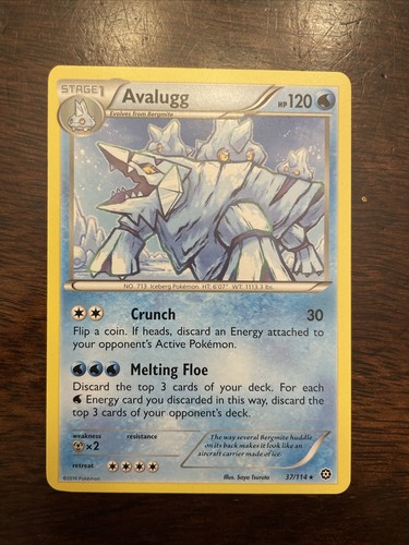 AVALUGG 37/114 - 2016 - XY STEAM SIEGE NON HOLO Pokemon CARD - NM | eBay