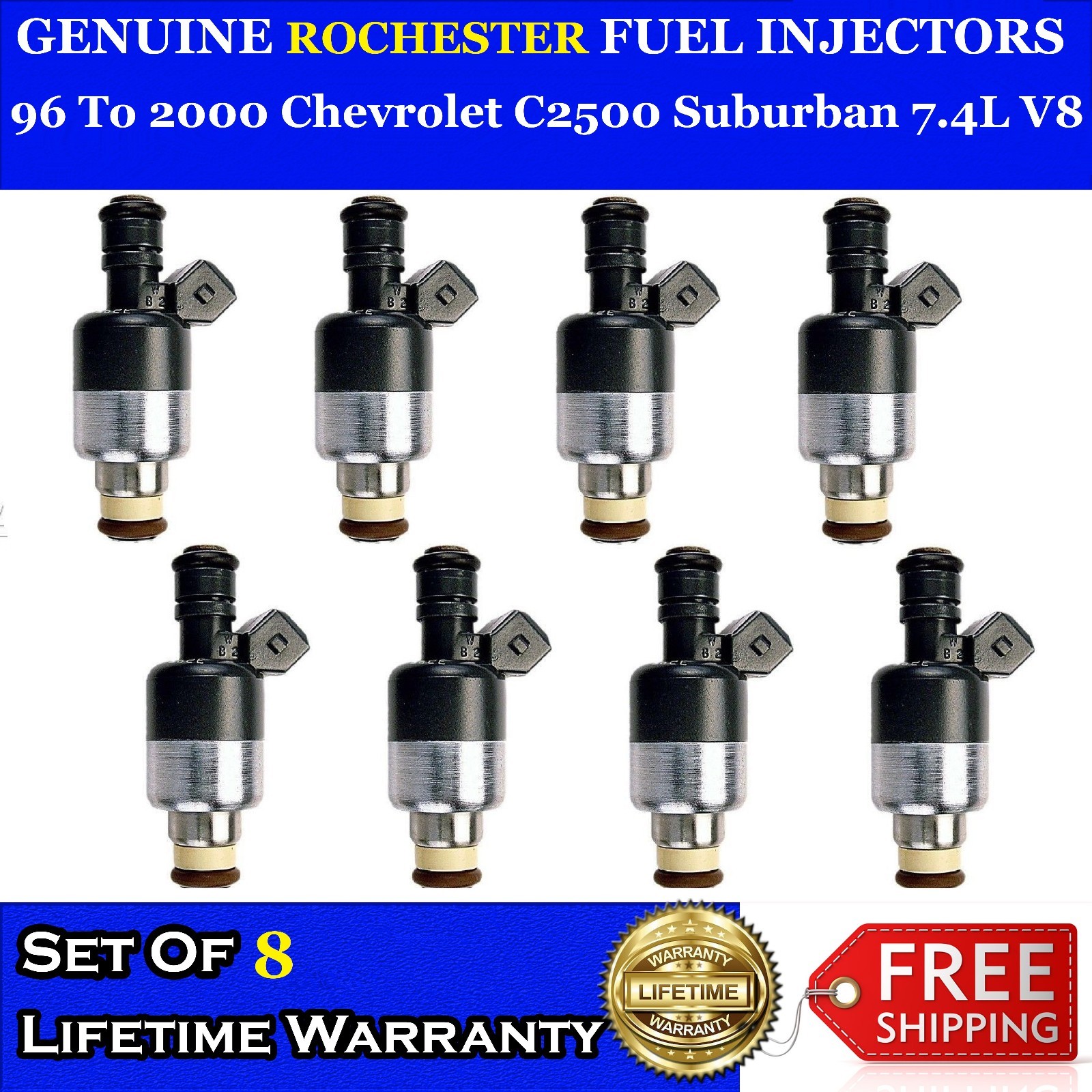 8x OEM ROCHESTER Fuel Injectors For 96 To 2000 Chevrolet C2500 Suburban ...