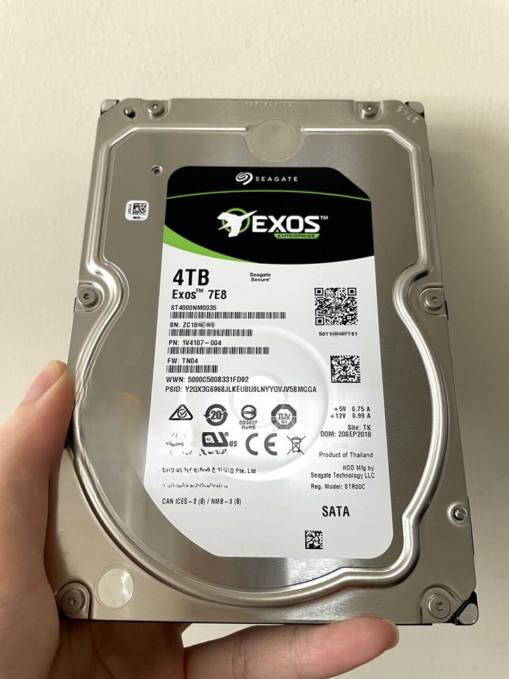 ST4000NM0035 Seagate Exos Enterprise 4TB V5 7.2K 3.5" SATA 1V4107 Hard ...
