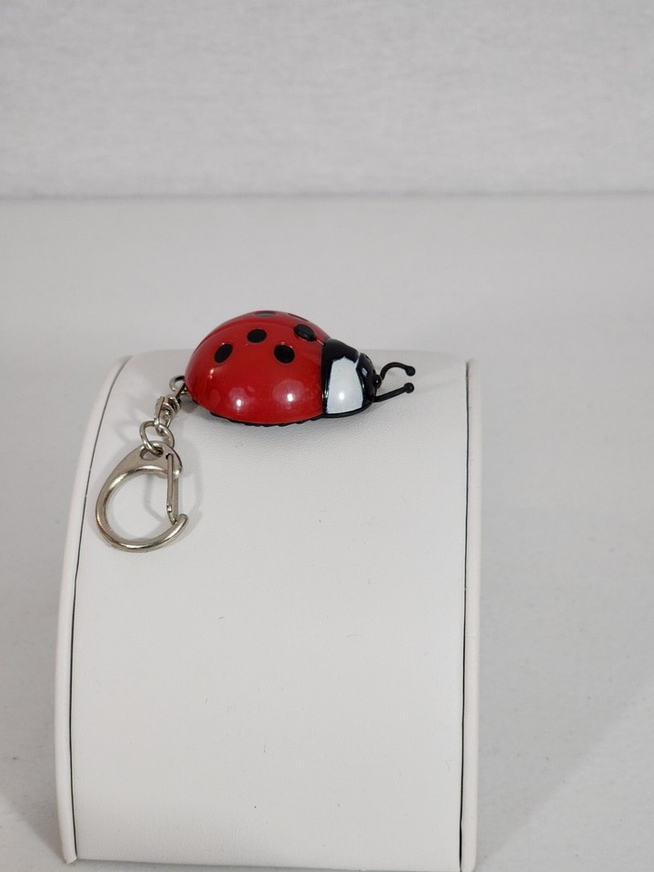 Lady Bug Key Chain 1 3/4"Led Key Ring Press Button to Activate Nose ...