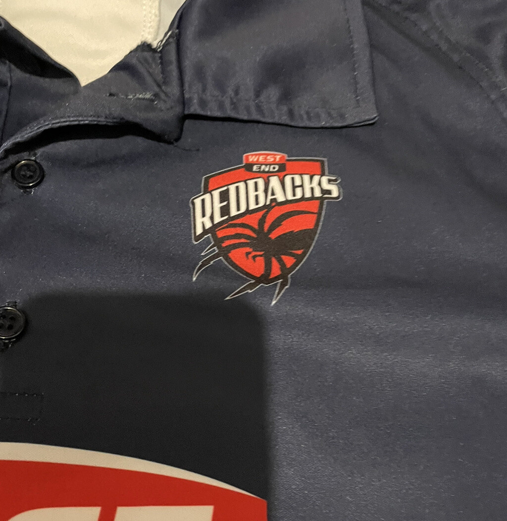 SACA West End REDBACKS Cricket PLAYER ISSUE Training Shirt Polo BLK ...