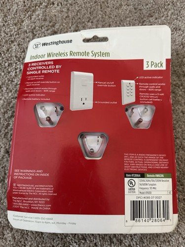Brand New Westinghouse Indoor Wireless Remote System WHITE 3 Pack 1 ...