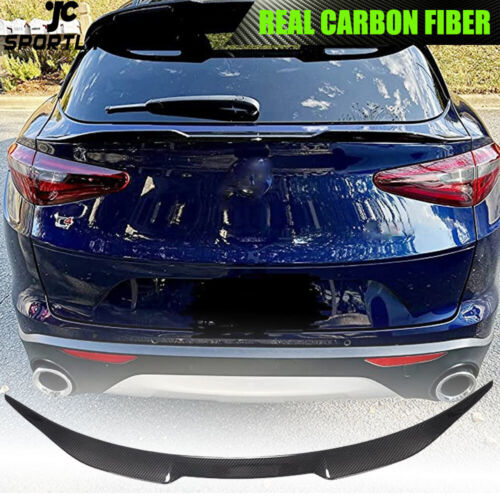 DRY CARBON FIBER Rear Trunk Spoiler Boot Wing Fits Alfa Romeo Stelvio ...