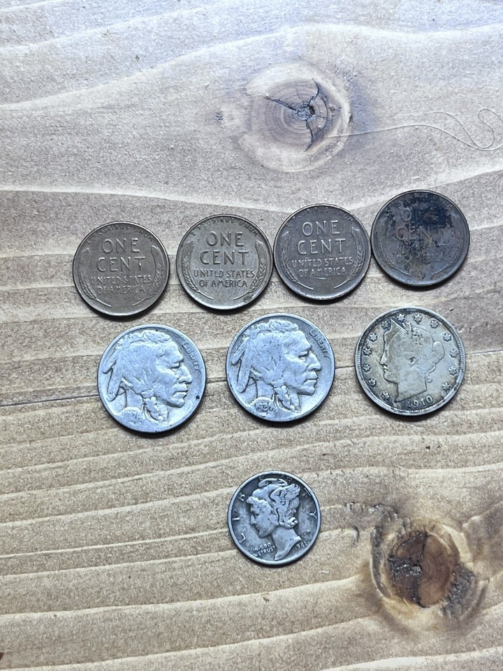 OLD US COINS, STARTER LOT, SILVER, BUFFALO NICKELS, COLLECTOR COINS ...