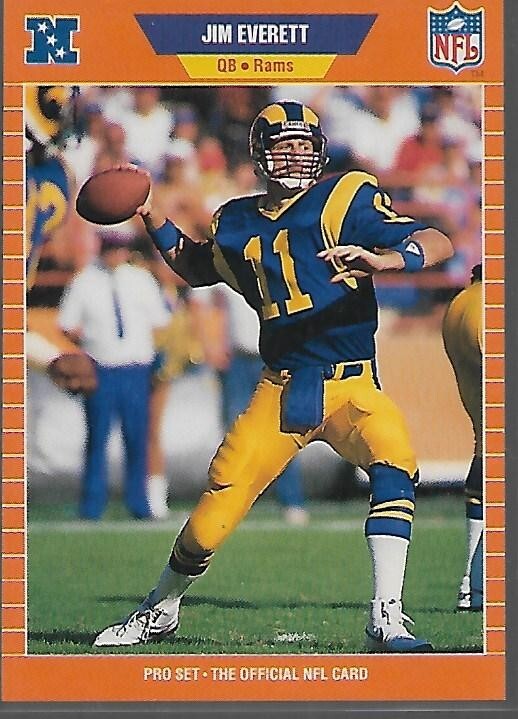 1989 Pro Set Jim Everett Football Cards #199 L.A. Rams | eBay
