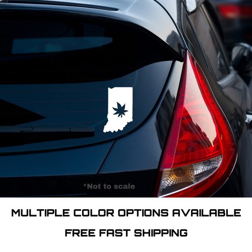 Indiana Pot Weed Hemp Cannabis Car Legalize It Decal Sticker Vinyl ...
