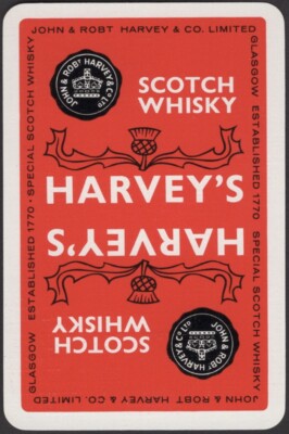 Playing Cards Single Card Old Vintage * HARVEY’S SCOTCH WHISKY ...