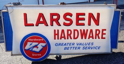 Larsen Hardware - V & S Advertising Sign / Double Sided / Lighted ...