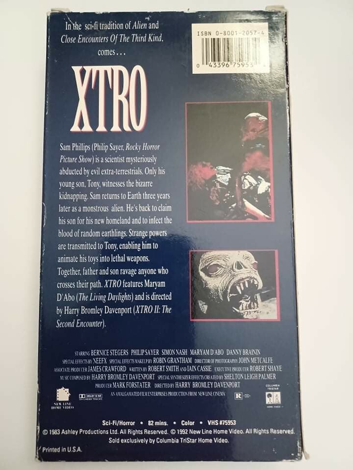 Xtro VHS VCR Video Tape Used Movie Horror Sci Fi Slip Sleeve VERY RARE ...