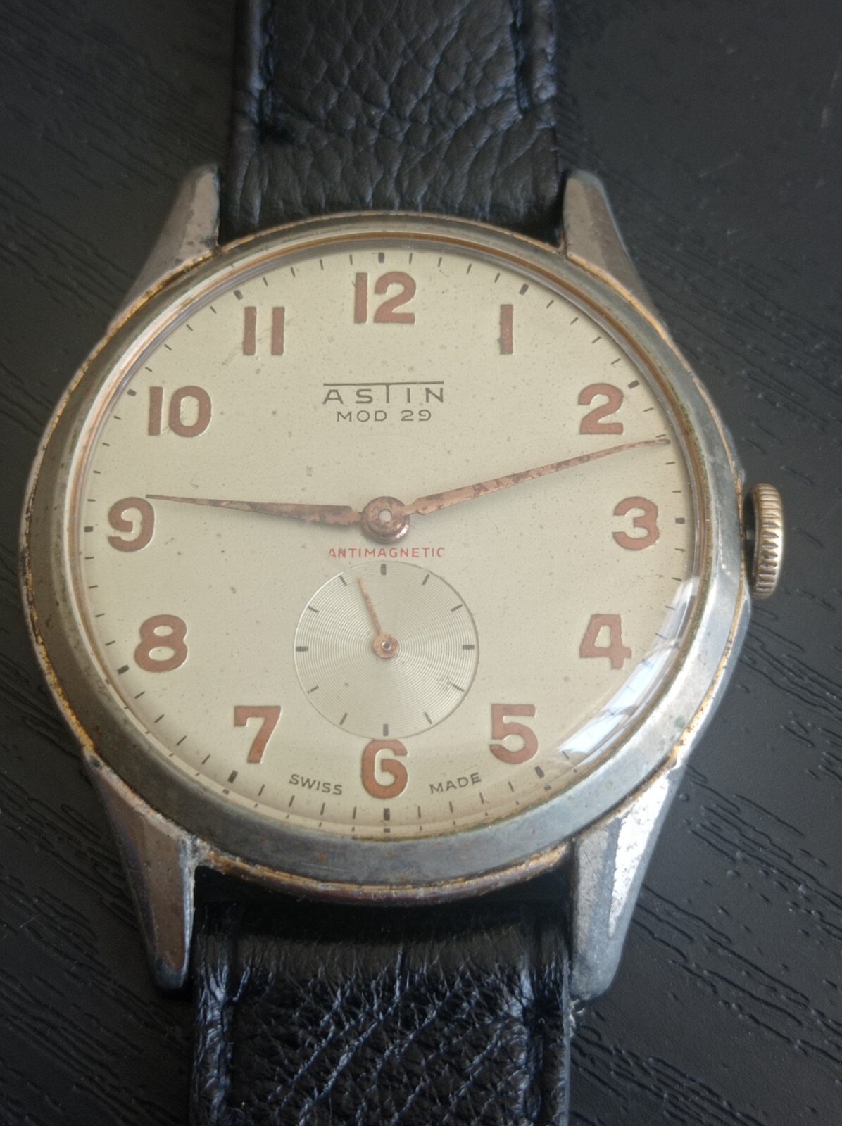 ASTIN oversize 36,5mm mecc orologio vintage uomo funzionante SWISS MADE ...