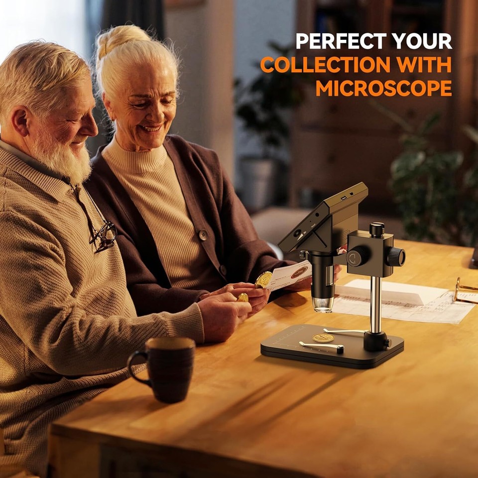 Elikliv 4.3'' 720P Digital Microscope 1000x Magnification Coin Stamp ...