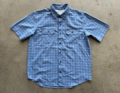 Orvis Classic Collection Blue Plaid Polyester 2-Pocket Button-Up Shirt ...