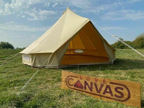 4m, 5m, 6m, 7m & 8m Cotton Canvas Bell Tent Glamping Tipi Yurt ZIG ...