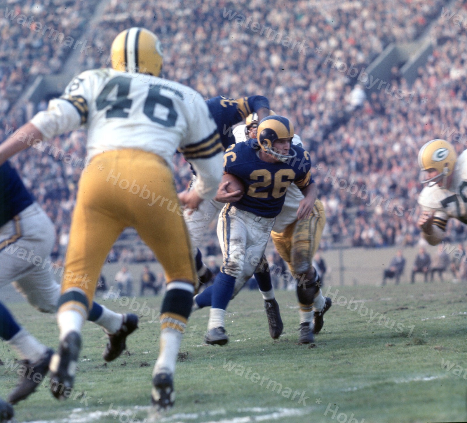 Jon Arnett LA RAMS vs GB PACKERS 1961 Original 120mm Photo Transparency ...