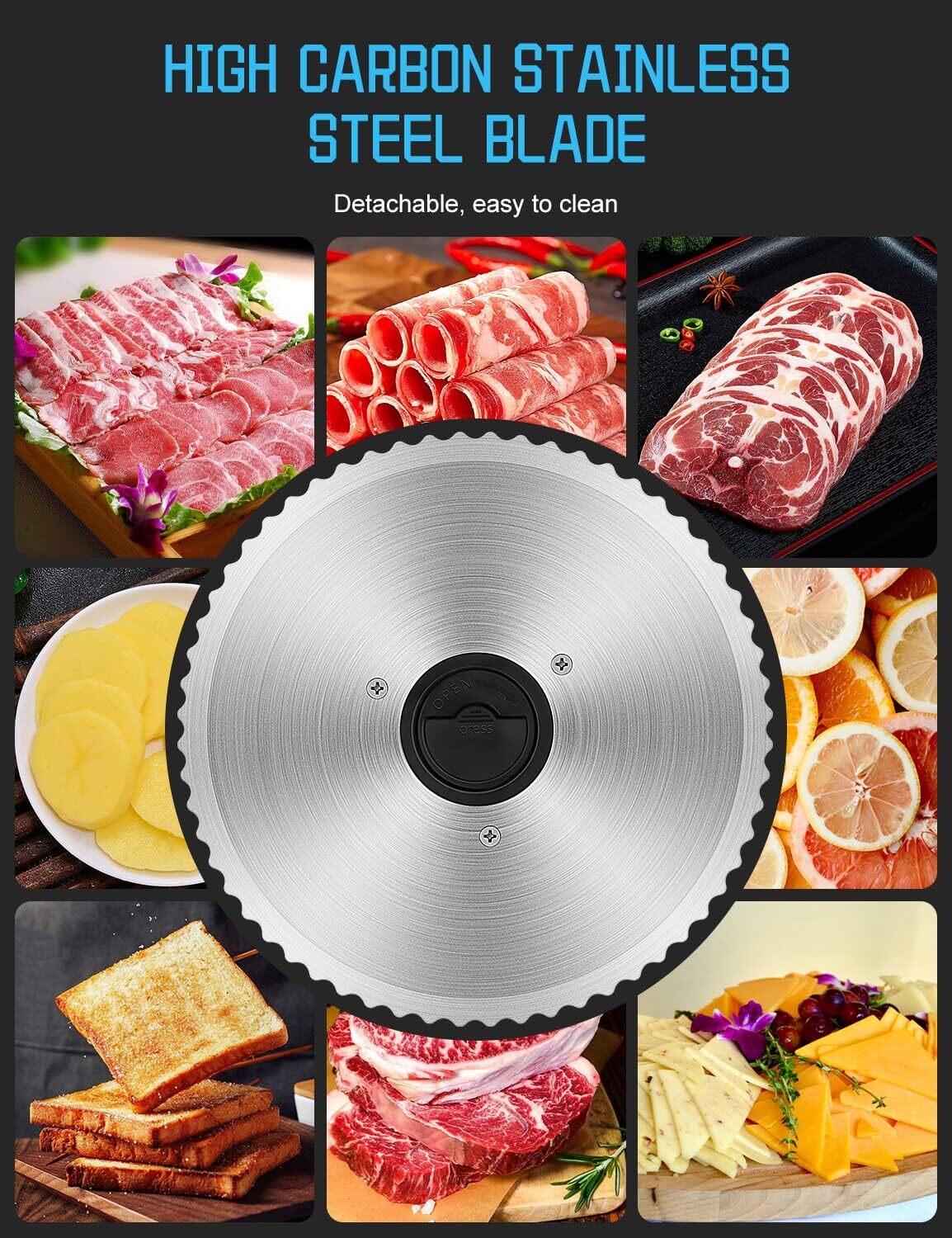 Meat Slicer Blade TOKASS 7.5'' Stainless Steel,Food serrated blade | eBay