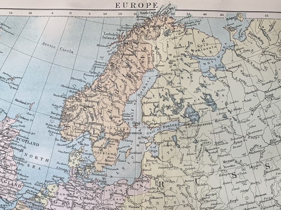 Europa - Europe - ca. 38 x 26,5cm - Encyclopaedia Britannica - 1875 ...