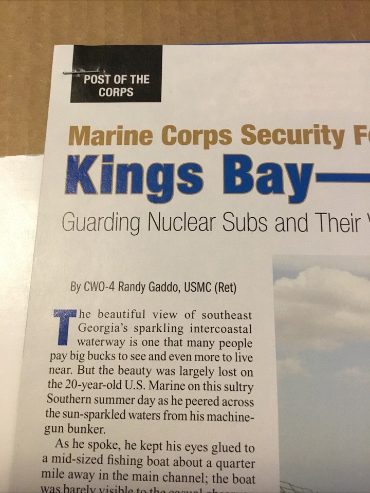 OEF OIF Marine Corps Security Forces Kings Bay Ga Leatherneck 2011 | eBay