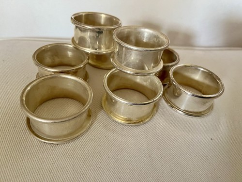 Vintage Leonard Silver Plated Napkin Rings Set Of 8 Rolled Edge Hong ...