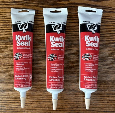 Dap KWIK SEAL Kitchen, Bath & Plumbing Adhesive Almond Caulk *Pack of 3 ...