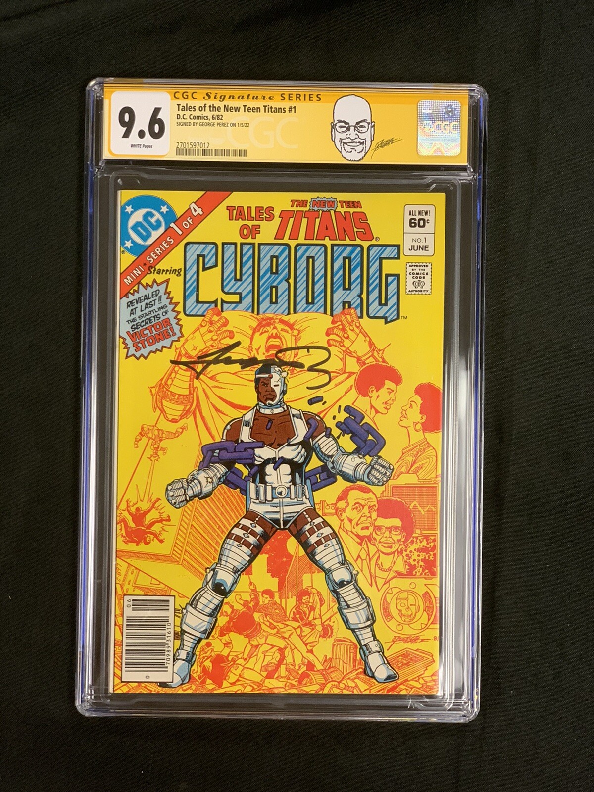 Tales of the New Teen Titans 1 CGC SS 9.6 signed George Perez Cyborg ...