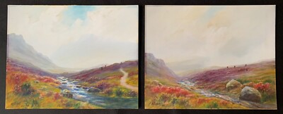 Pair of original signed unframed antique Robert James Lugg Dartmoor ...