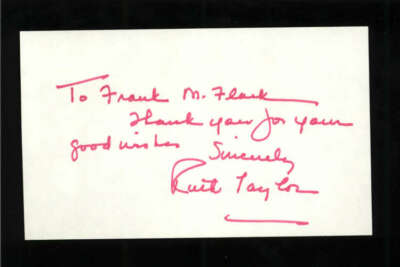 Ruth Taylor D.1984 Actress Silent Films Signed 3" x 5" Index Card | eBay