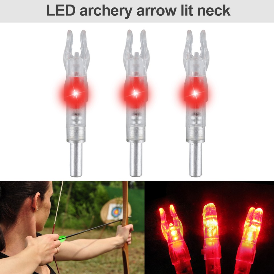 6/12Pc Automatic LED Shooting Archery Arrows Lighted Nocks 6.2mm Arrow ...