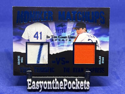 d 20/35 2020 Leaf Moniker Matchups Blue Seaver Ryan GAME USED Card #MM ...