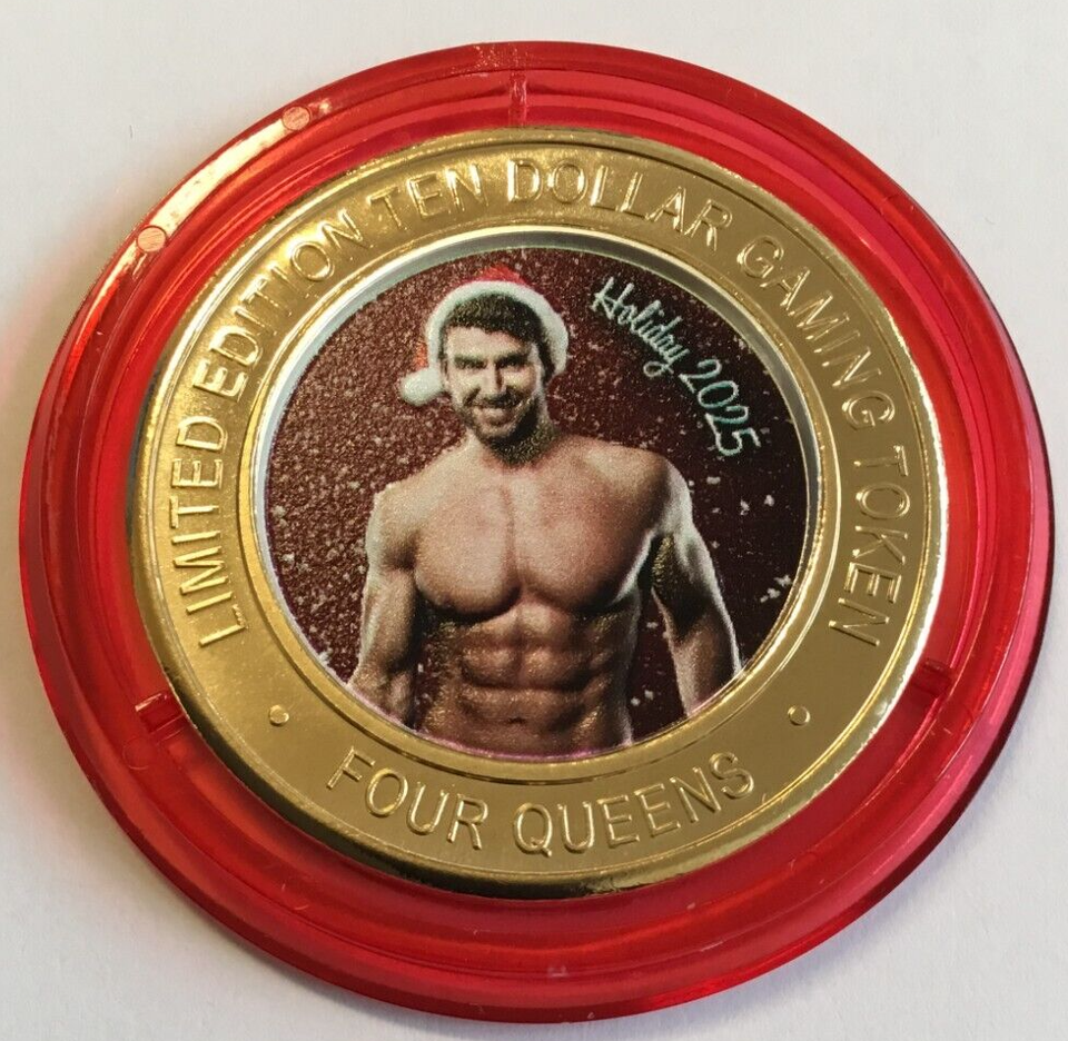 2025 FOUR QUEENS $10 Silver Strike Red Cap Mrs. Clause's Helper .999 ...