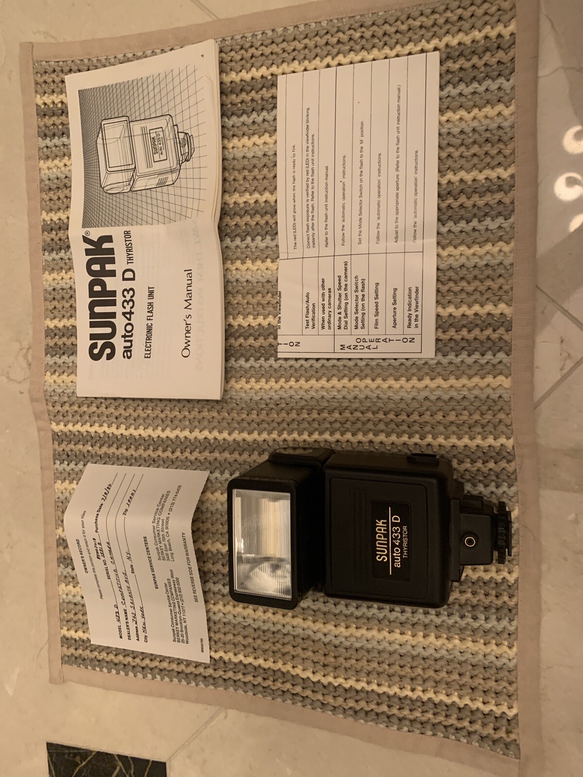 Sunpak Auto433 D Thyristor Electronic Flash Unit With Manual And Owners ...