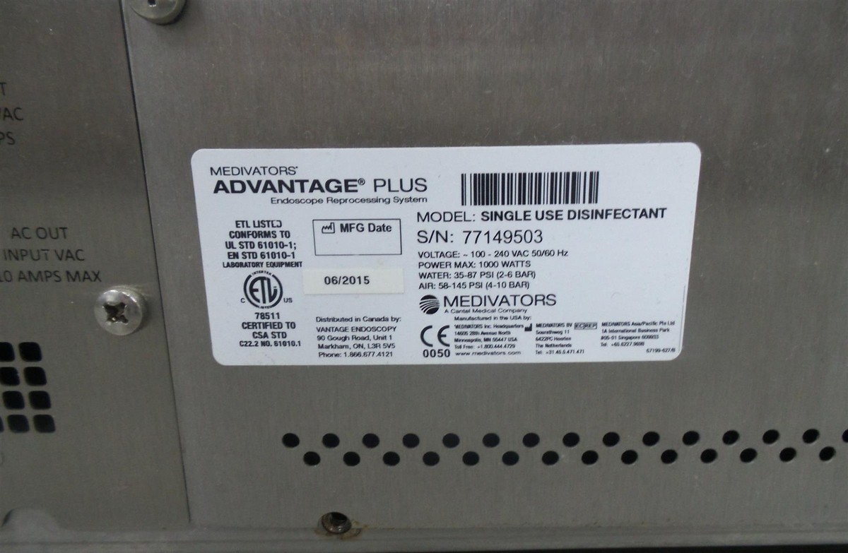 Used Medivators Advantage Plus Endoscope Reprocessor Scope SCOPE
