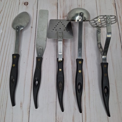 Lot of 5 Vintage MCM STANLEY Stainless Steel Curved Handle Kitchen ...