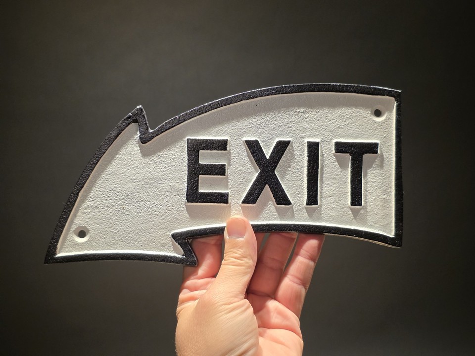 9 1/2" Vintage Style Cast Iron Arrow Exit Plaque Sign | eBay