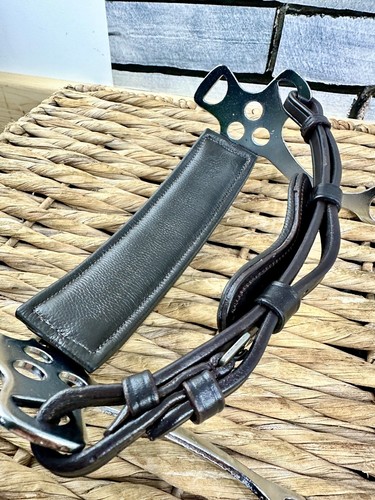 Padded Leather Adjustable English Hackamore - Bitless - One Size | eBay