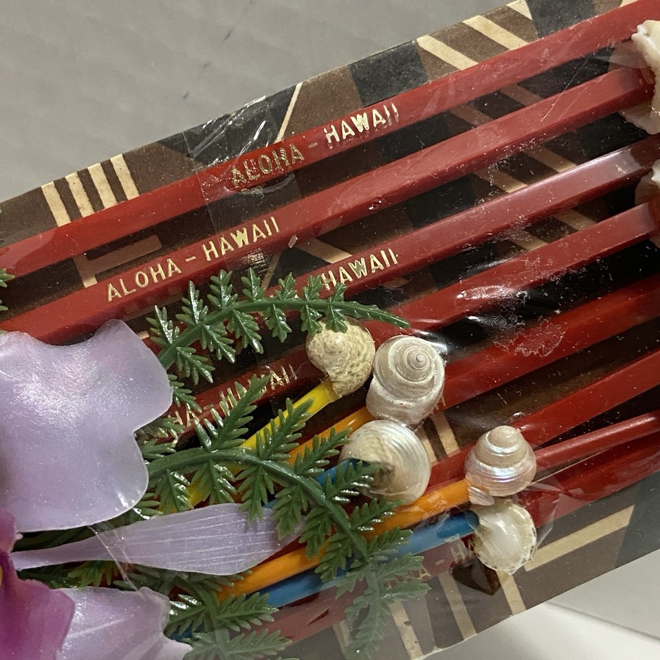 Vtg Plastic Shell Topped Swizzle Sticks Aloha Hawaii Cocktail Stirrers ...