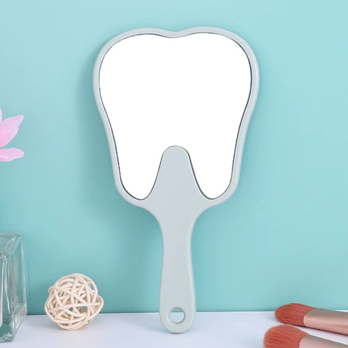 Tooth Shaped Handheld Mirror Cute Makeup Mirror Hand Held Dental ...