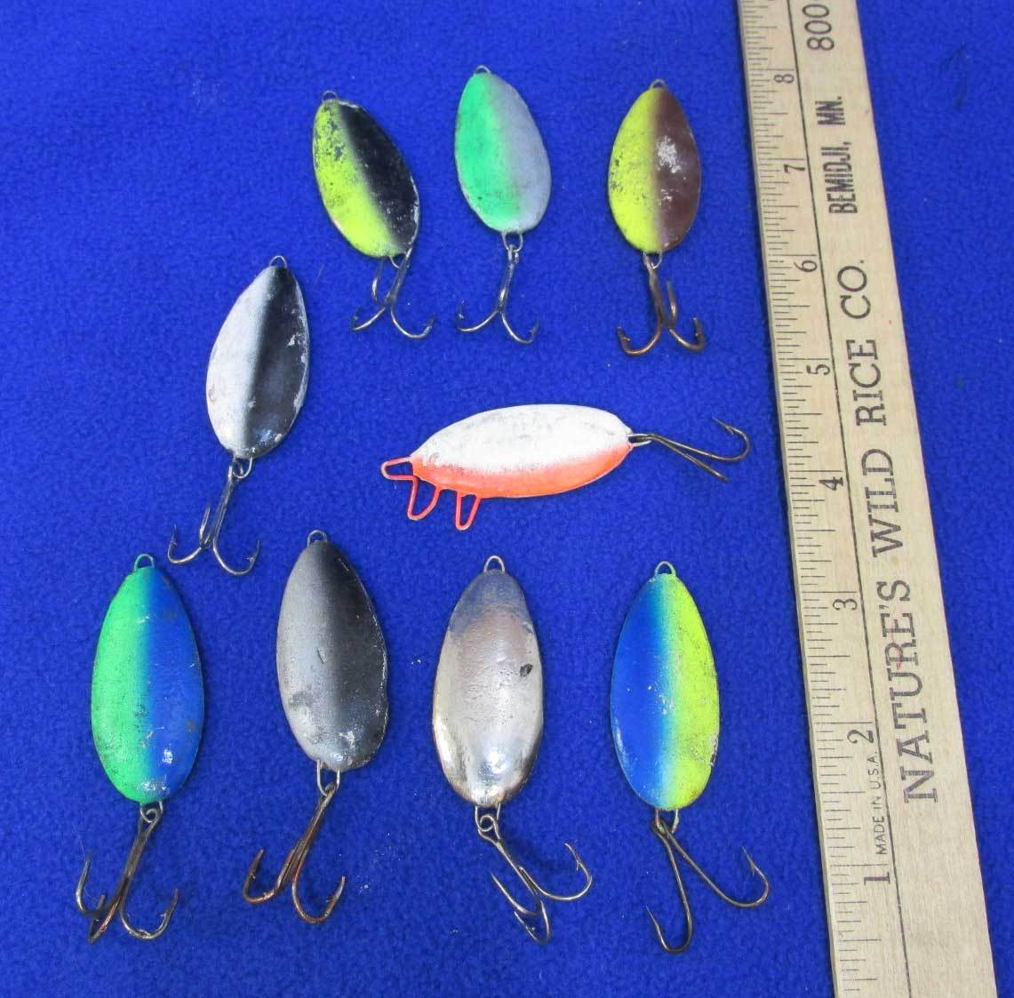 Vintage Weighted Spoon Lures Handmade Multi Colored Lot of 9 | eBay
