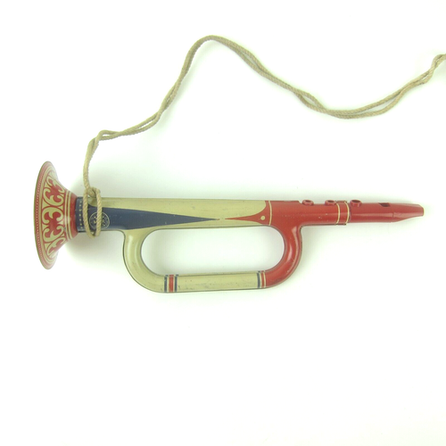 Vintage Marx Tin Lithograph Horn Toy Musical Instrument with Hang Rope ...